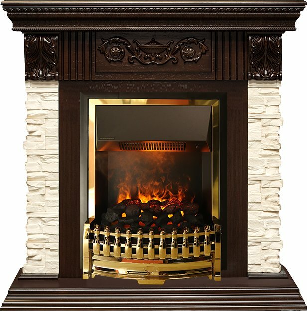 Dimplex Каминокомплект Luxemburg (каменный) - Сланец/Темный дуб с очагом Atherton