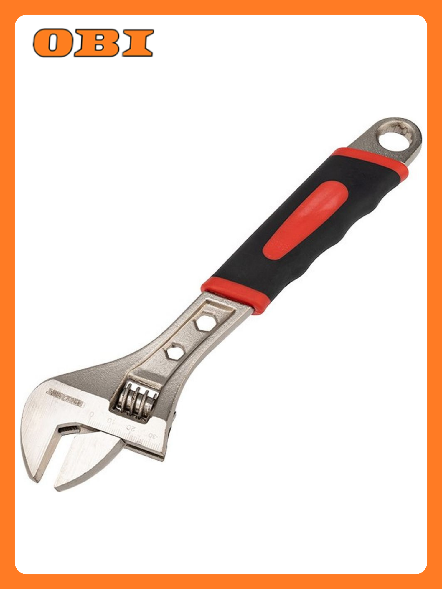 Разводной ключ REXANT 300 мм никелированный, двухкомпонентная рукоятка