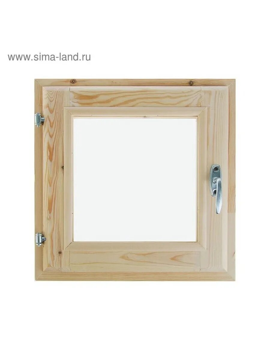 Эстетичное деревянное окно для бани 40х40 см
