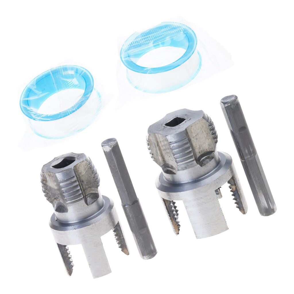 Набор для нарезки резьбы на трубах, плашка круглая 1/2' и 3/4'