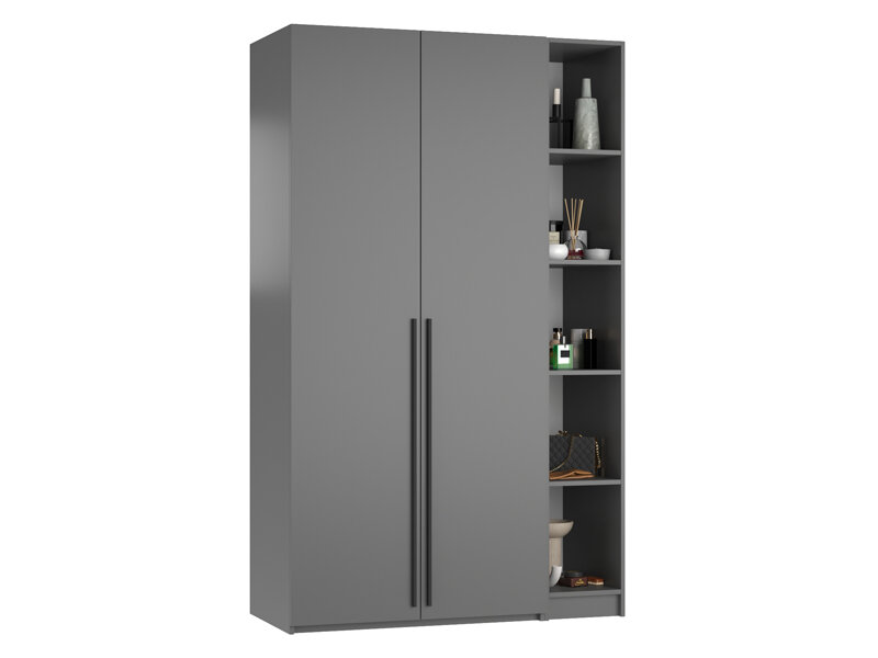 Шкаф распашной для одежды "Лорена Пакс 14" 110хх200х52 Серый графит