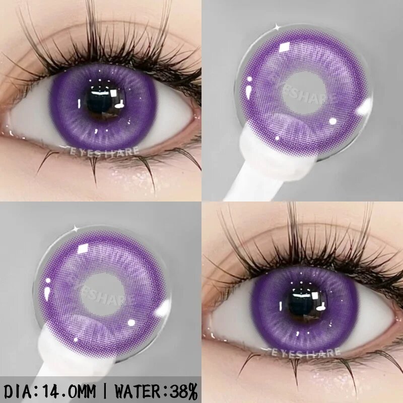 Контактные Линзы EYESHARE, 1 Пара/2 Штуки, Цветные, Синие, Для Косплея, Модные, Фиолетовые, Одноразовые, Для Зеленых Глаз