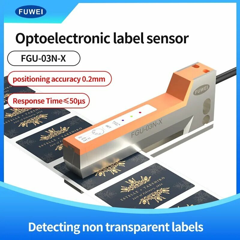 Тип слота для этикетировочной машины FGU-03N-X. Непрозрачные бумажные этикетки. 3 мм Detection Photoelectric label Sensor Key Adjustment