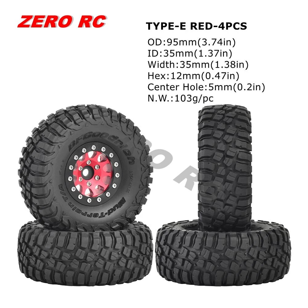 Колеса RC Zero Red Type-E 3.74" Красный