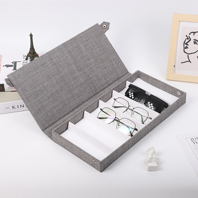 Кросс-бордерные солнцезащитные очки, оптические очки, коробка для хранения и демонстрации, шестикомнатная коробка для хранения очков, коробка из оксфордской ткани