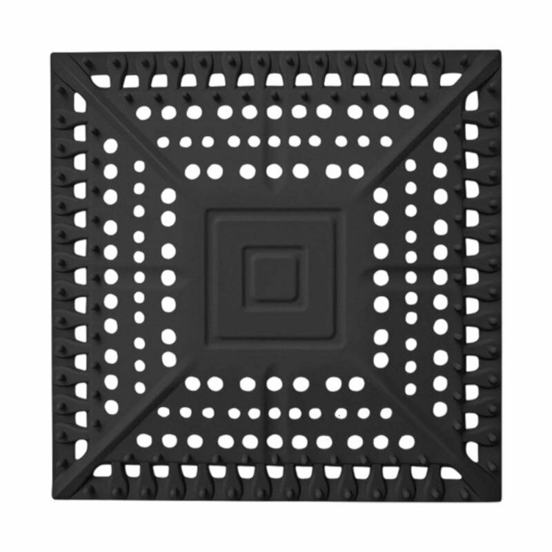 Квадратный силиконовый фильтр для душевого слива, Черный