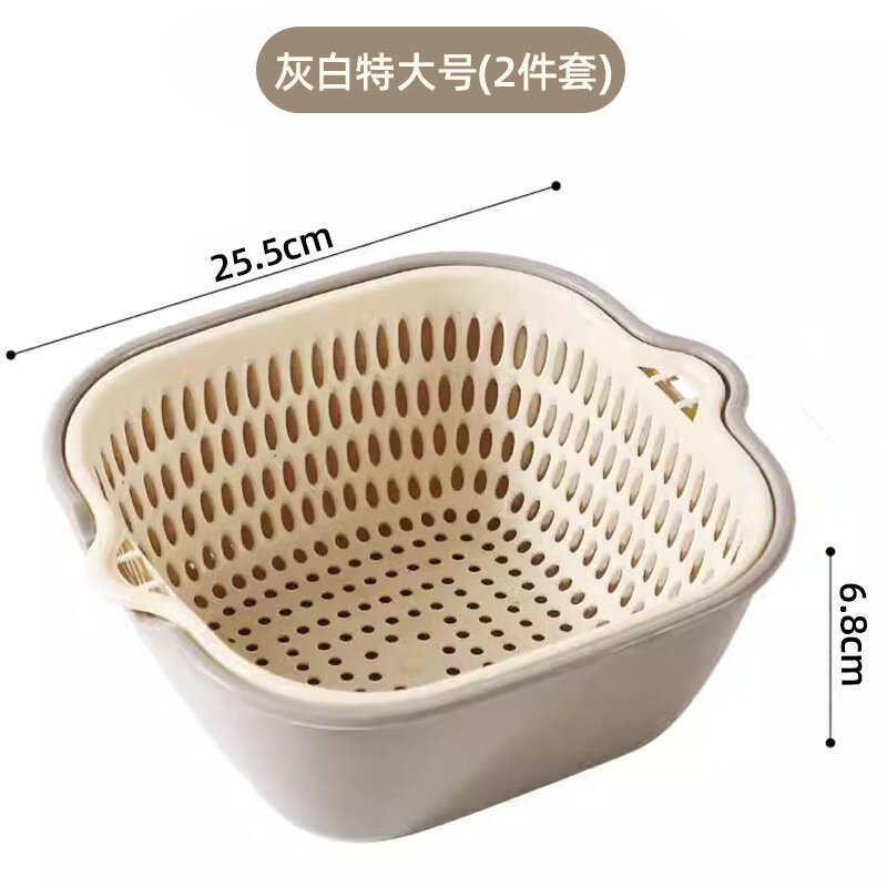 Прямые продажи с фабрики: набор из восьми предметов, многофункциональная пластиковая кухонная корзина с двойным слоем, корзина для мытья овощей, большая фруктовая миска