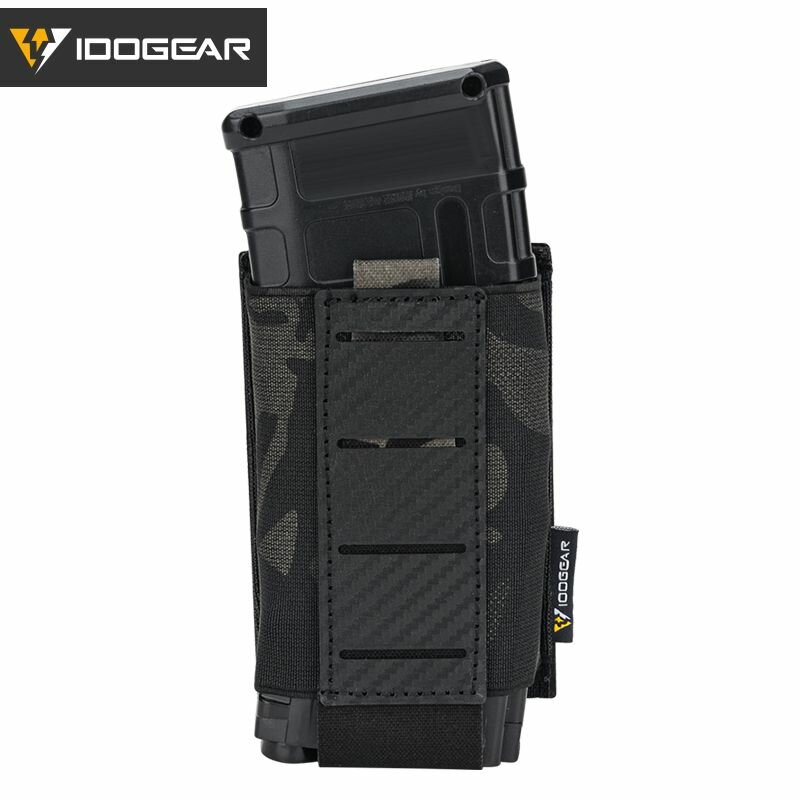 Подсумок IDOGEAR Тактический 5.56 с одним держателем для магазина из углеродного волокна Камуфляжная сумка MOLLE 3591