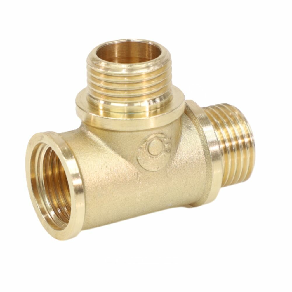 Тройник латунь переходной Ду 20х15х20 (3/4"х1/2"х3/4") ВР/НР/НР VALFEX VF.133. L.034.012.034