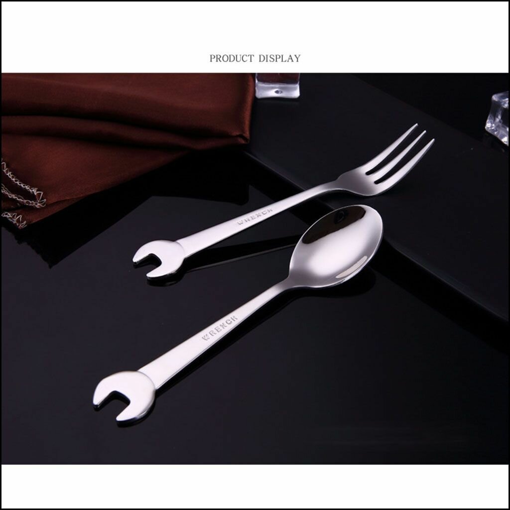 Гаечный ключ ложка и вилка премиум из нержавеющей стали