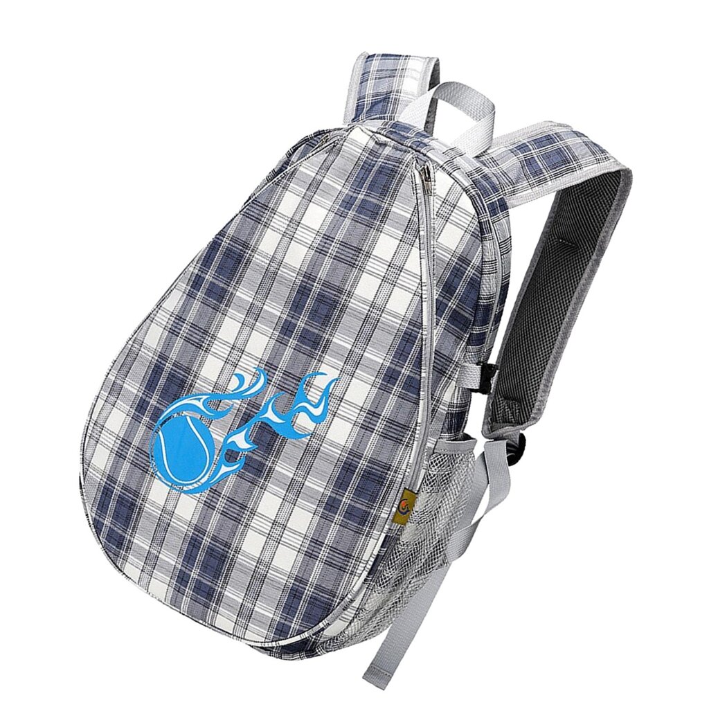 Детский теннисный рюкзак с отделением для обуви -серая клетка