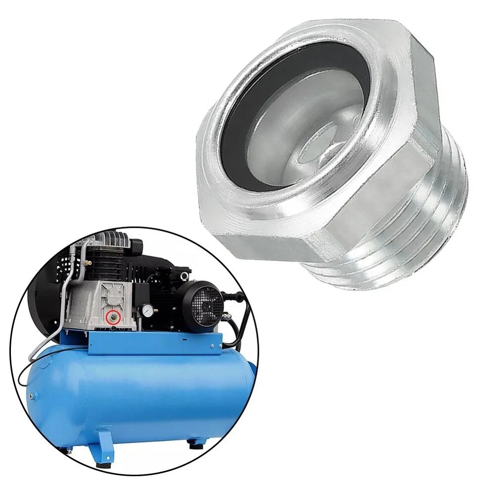 OZ-DISE Смотровое стекло для масла воздушного компрессора 1/2" NPT алюминиевый указатель уровня масла