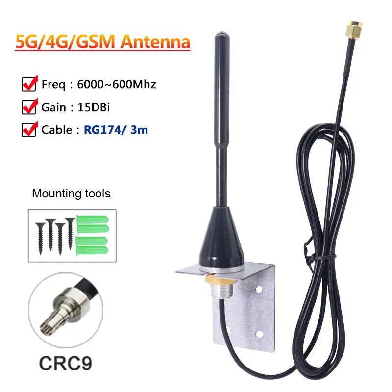 DIXSG 5G 4G LTE 3G GSM Антенна 15dBi CRC9 and 3m