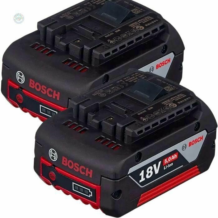 Аккумулятор GBA 18V 5.0Ah, 2 шт, совместимый с Bosch Professional, высокая ёмкость для длительной работы, надежное питание инструмента