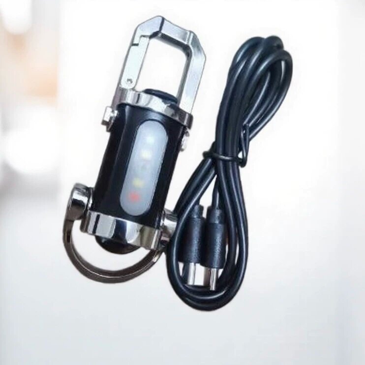 Новый водонепроницаемый портативный фонарик-брелок с функцией повербанка, многофункциональный мини-фонарь для