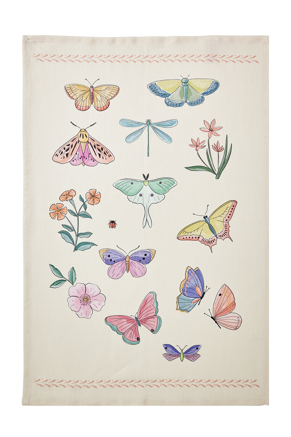 Полотенце кухонное Coucke Animaux Les papillons, 54% хлопок, 46% лён, 50х75 см