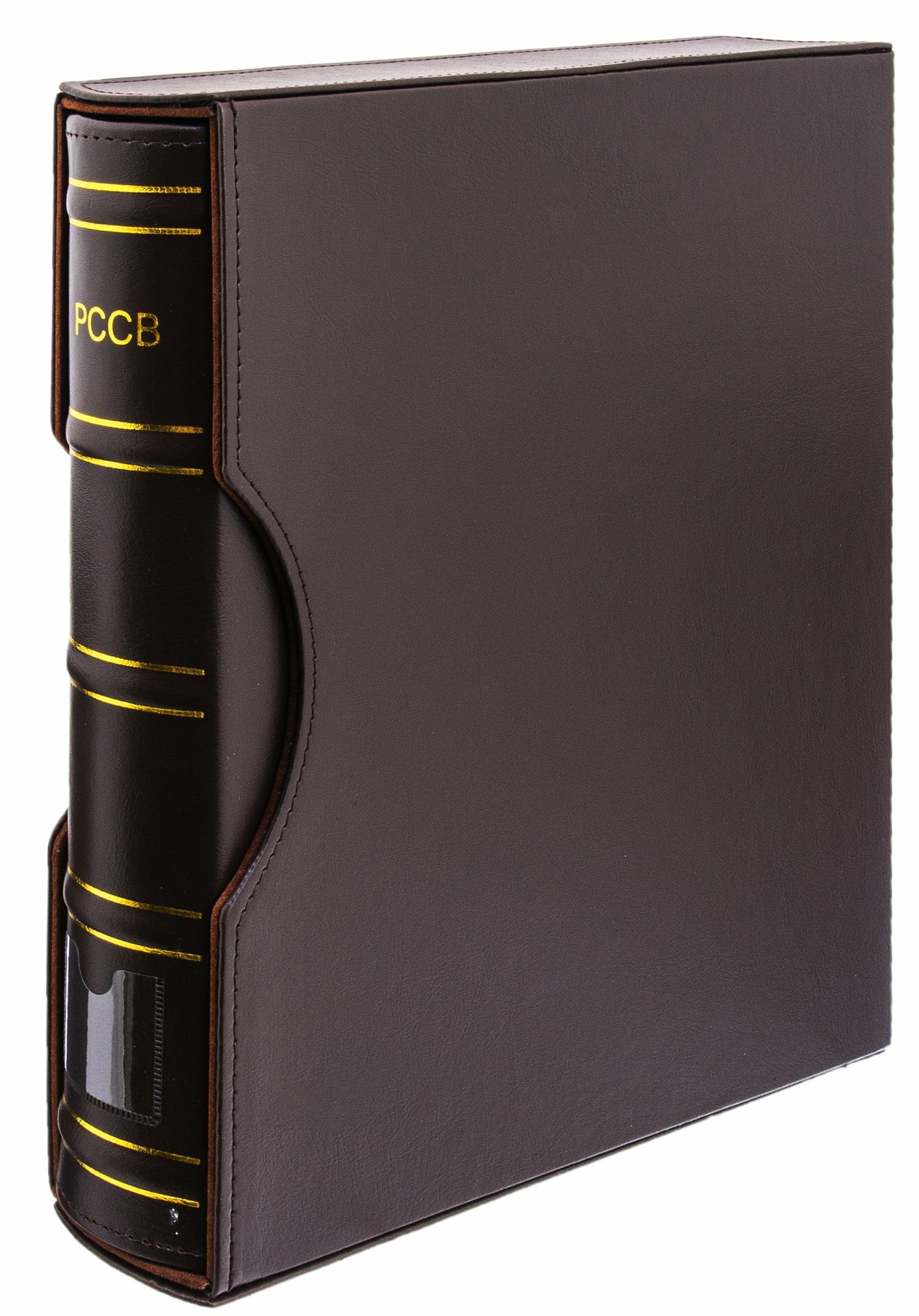 Папка на кольцах с шубером без листов PCCB, Стандарт "GRANDE" Коричневая