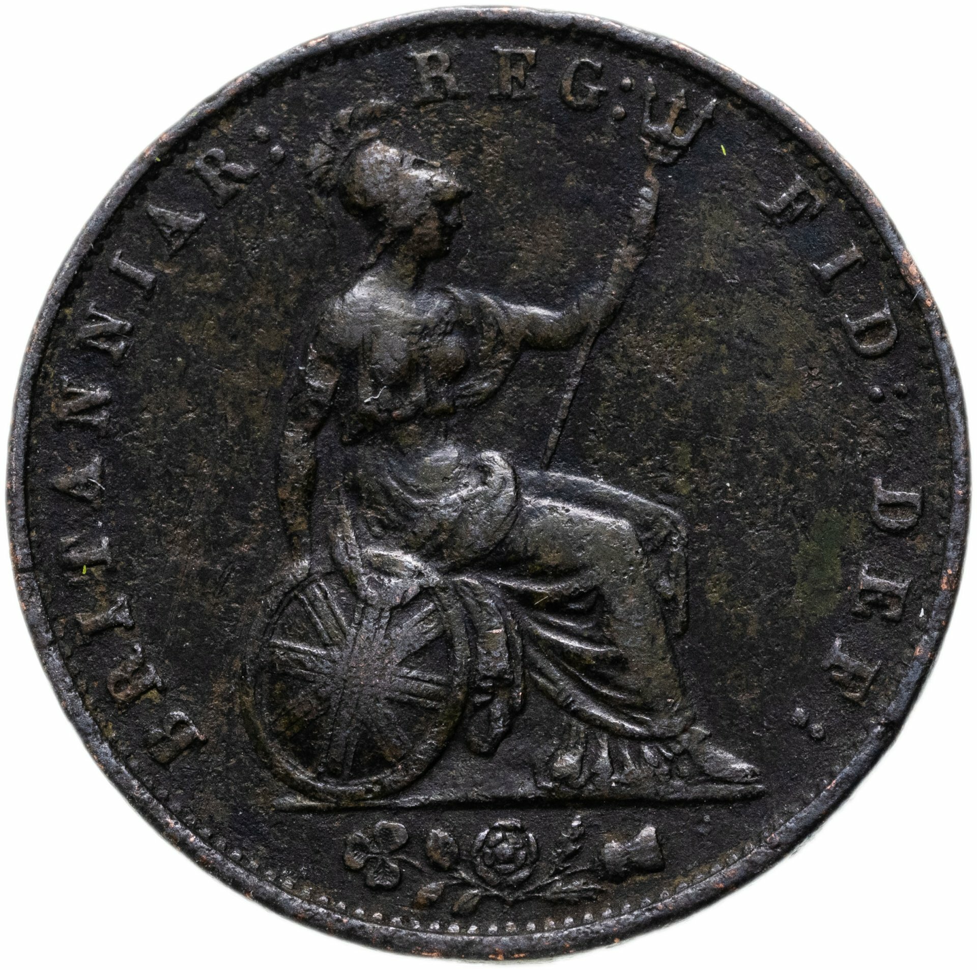 Великобритания 1/2 пенни penny 1854, Медь, в сохранности F-VF
