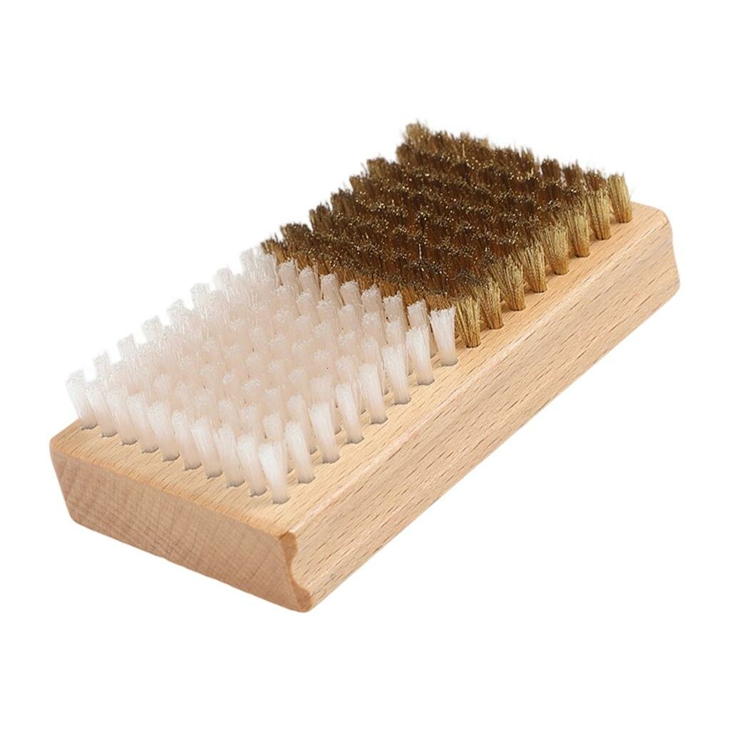 Прочная щетка для чистки лыжной базы С плотно набитой щетиной и деревянной рукояткой Зимние виды спорта