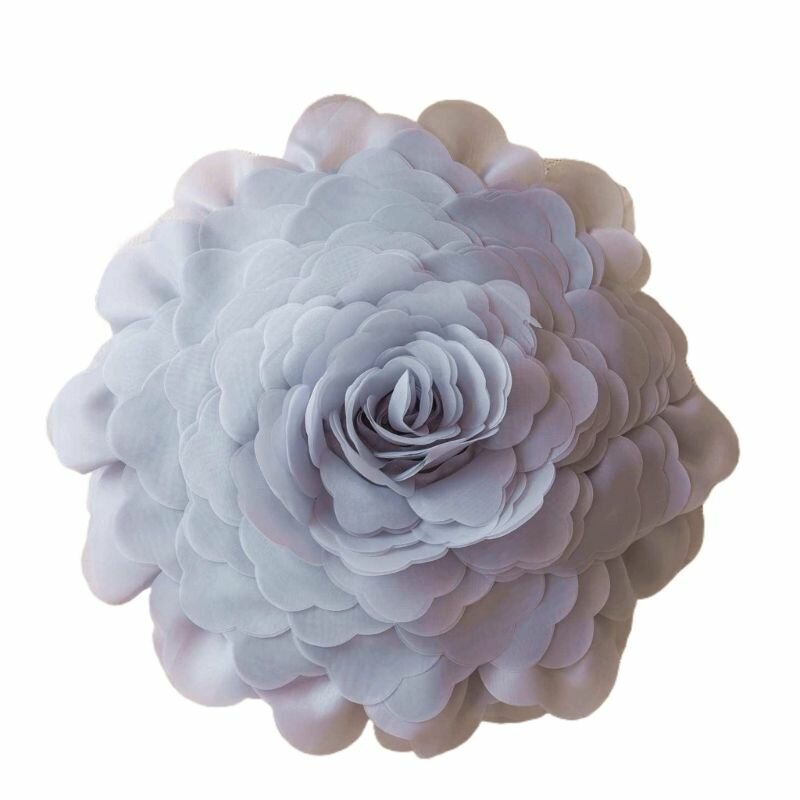 Наволочка с объемным тюлевым цветком-Yunying grey gauze flower