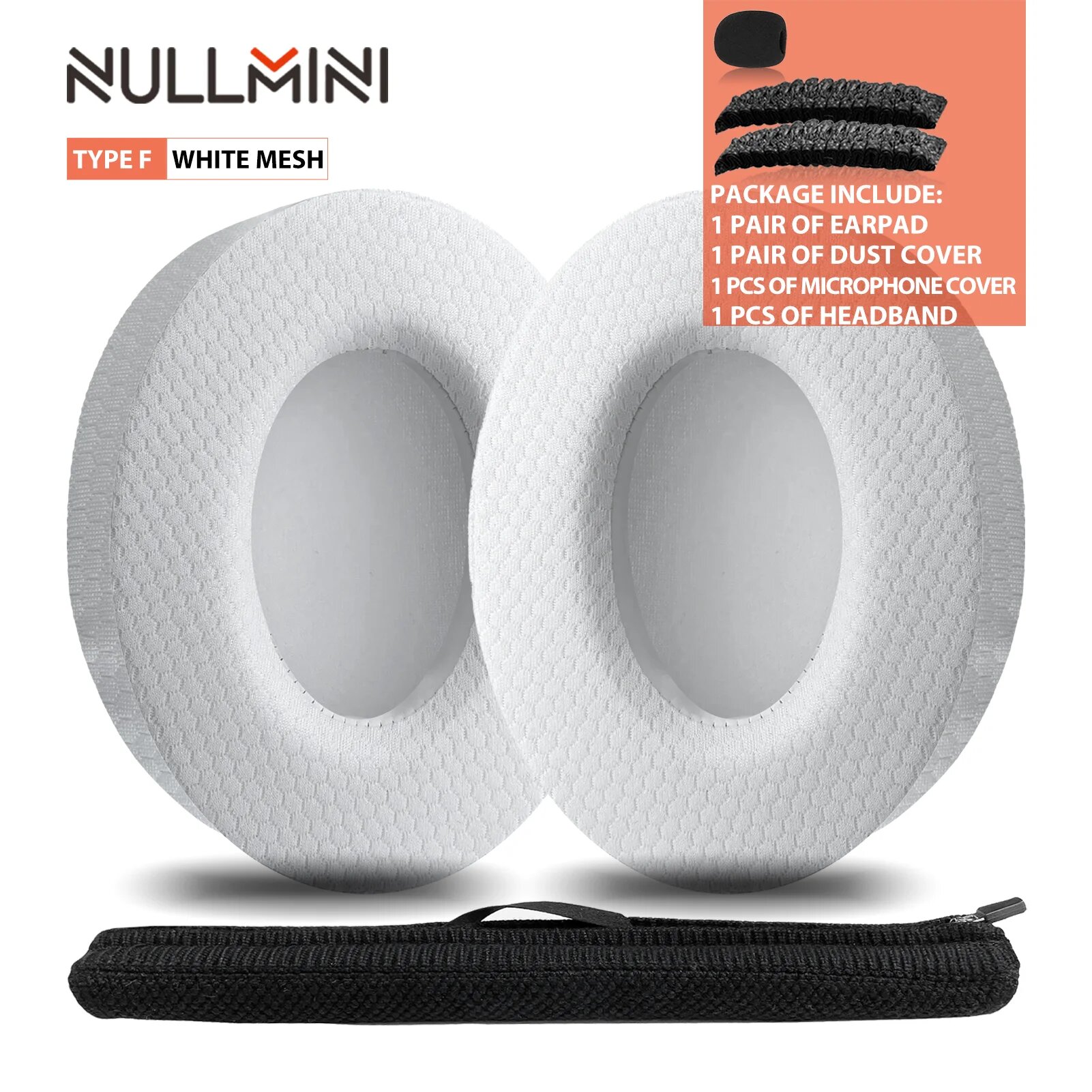 Nullmini Амбушюры White Mesh для наушников, headband A