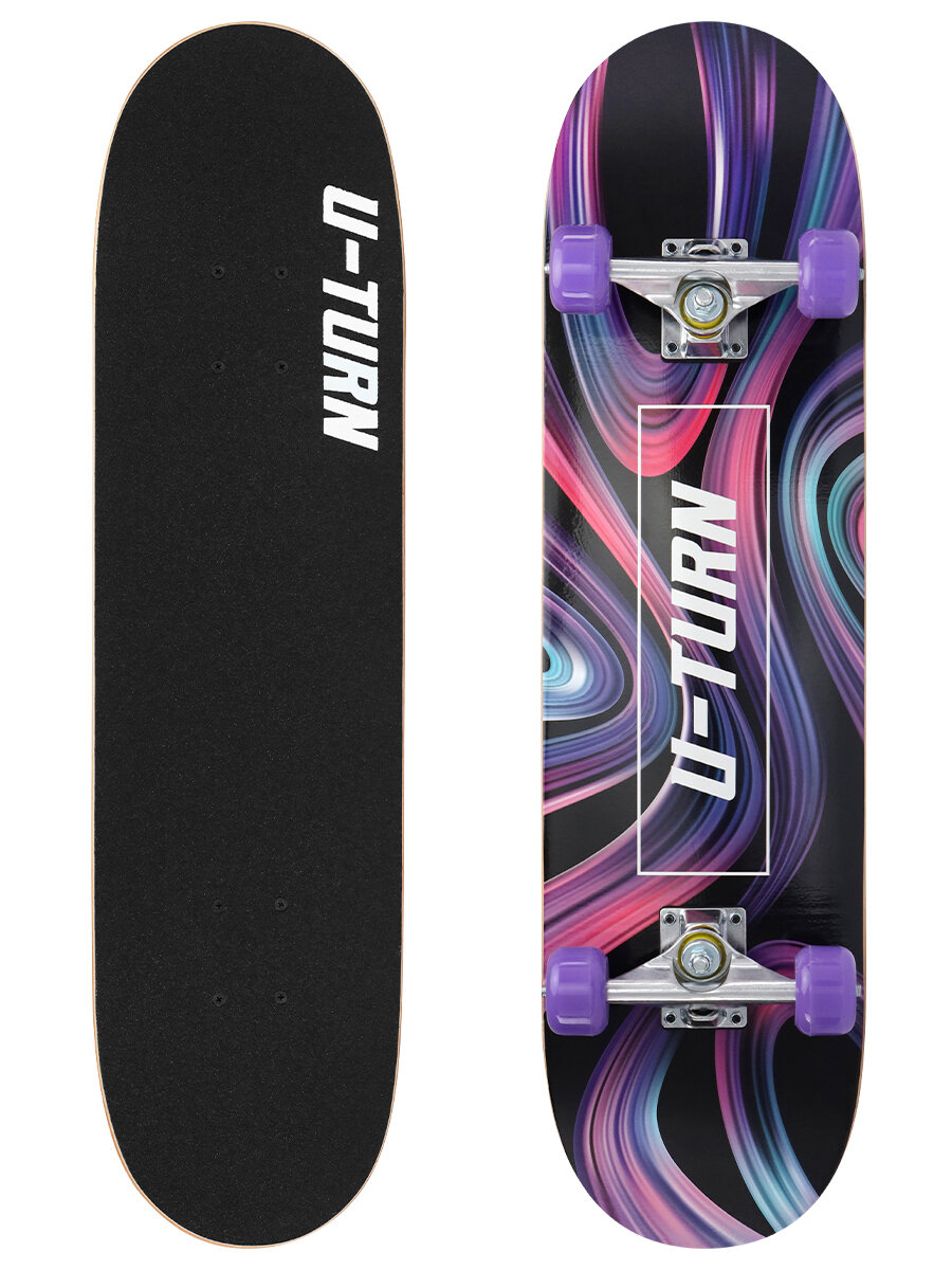 Скейтборд "Вдохновение" деревянный, основа алюминий (79х20х8,5см)(колеса ПУ 54х36мм) (арт. СКБ-3412)