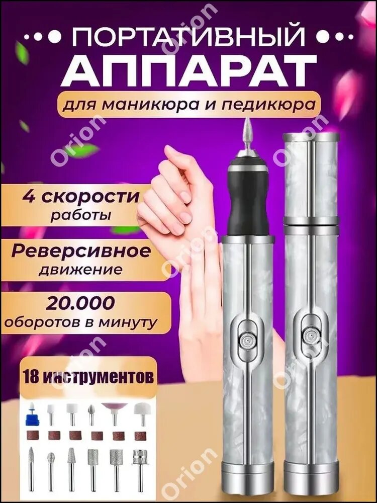 Эксклюзивный набор для маникюра и педикюра с 18 насадками