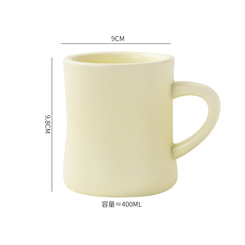 Набор кофейных чашек и блюдец в кремовом цвете в стиле Ins для домашнего использования, с ложкой, керамической кружкой в форме талии, эстетичной чашкой для воды и чая.