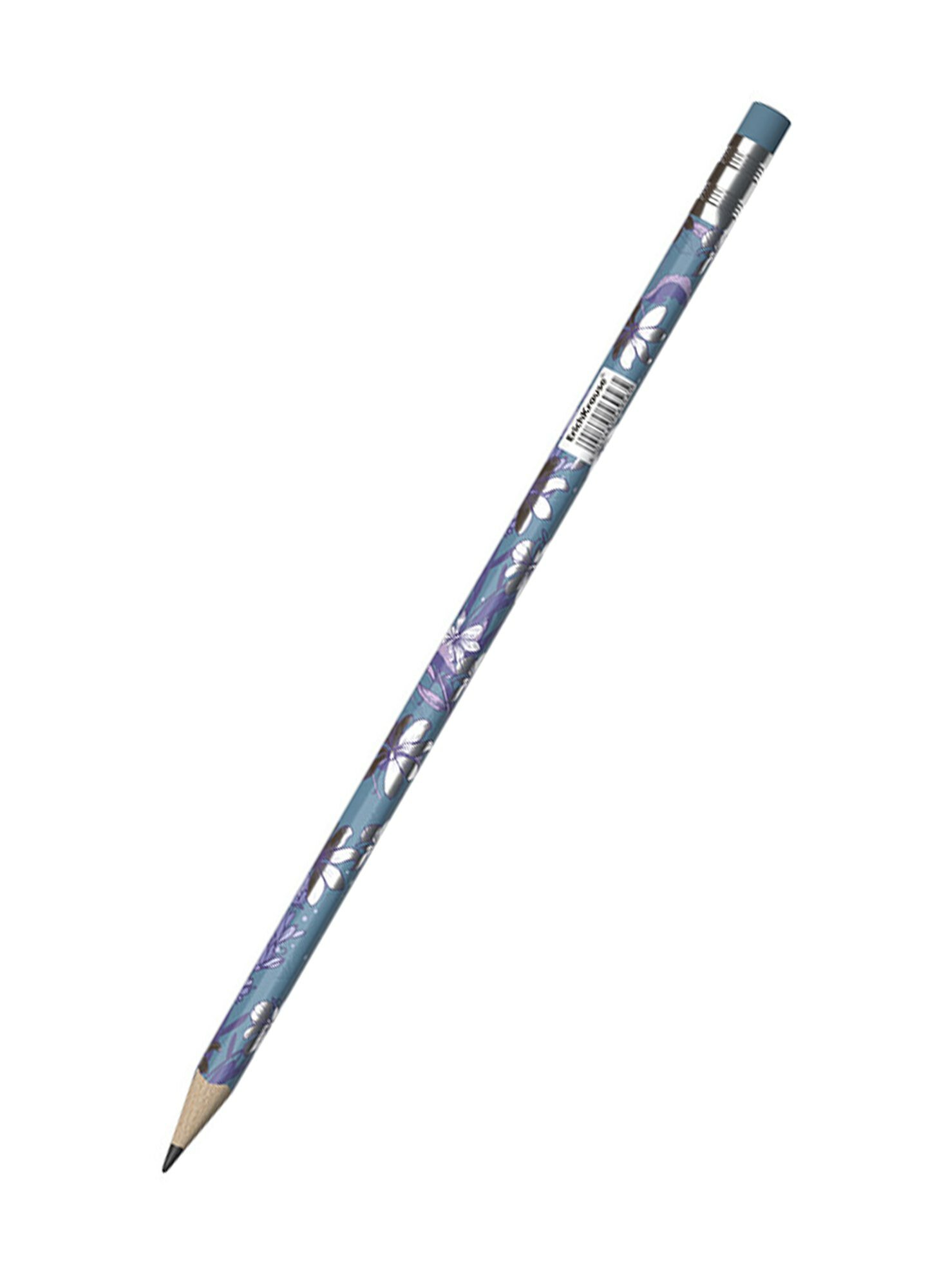 Карандаш Erich Krause, Lavender, чернографитный HB с ластиком