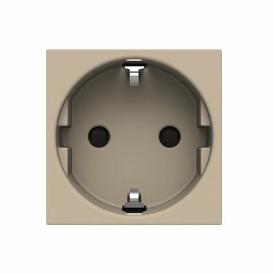 Розетка 220В с/з со шторками 16А / 250В ABB Zenit, шампань (N2288 CV) 2CLA228800N1901