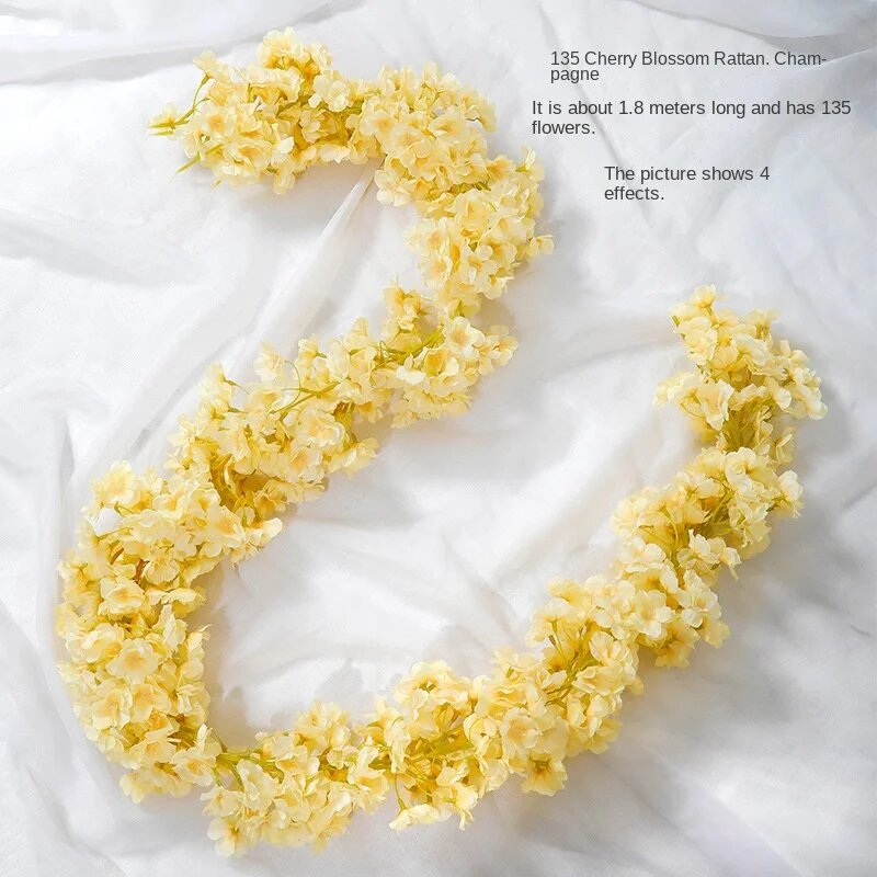 Искусственные цветы сакуры TEAEGG 180 см 1pcs, Champagne