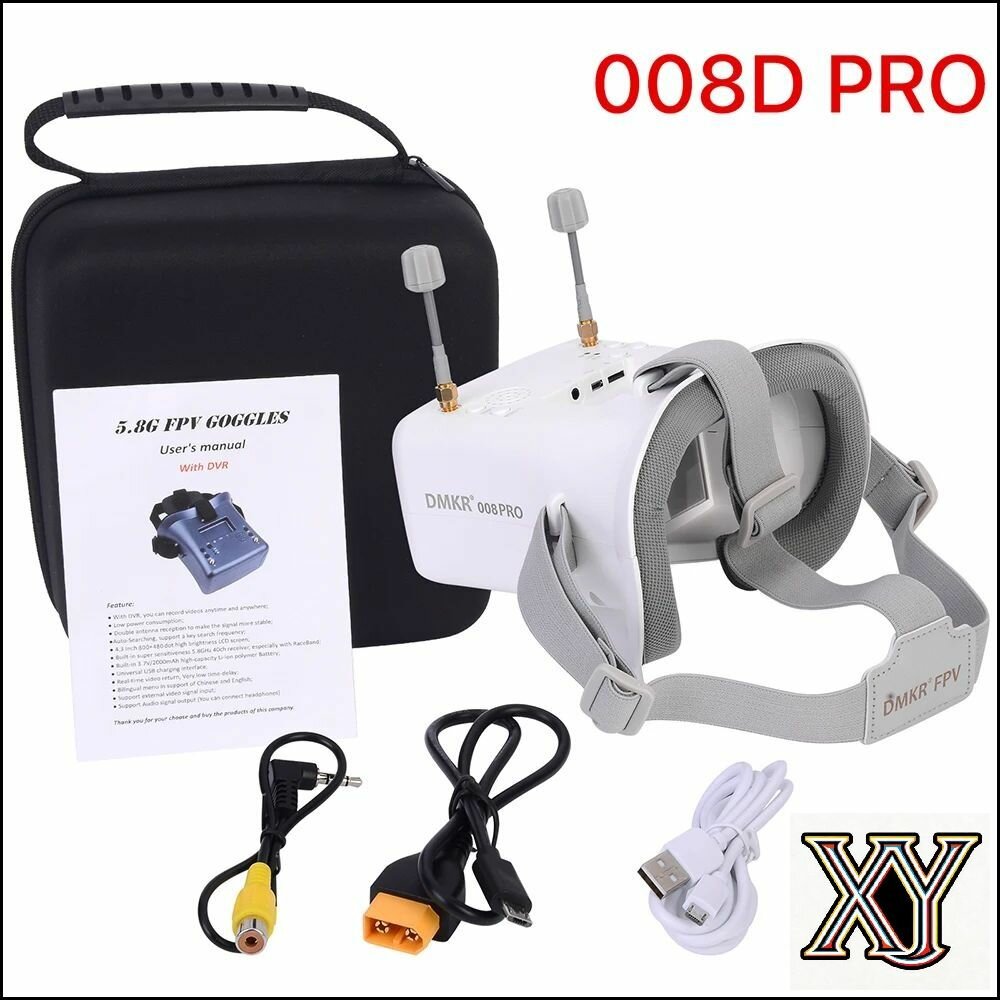 FPV очки для гоночных моделей 9IMOD 5.8G (008D/008PRO) — 40 каналов, IPS 4.3" (800x480), встроенный DVR для гонок