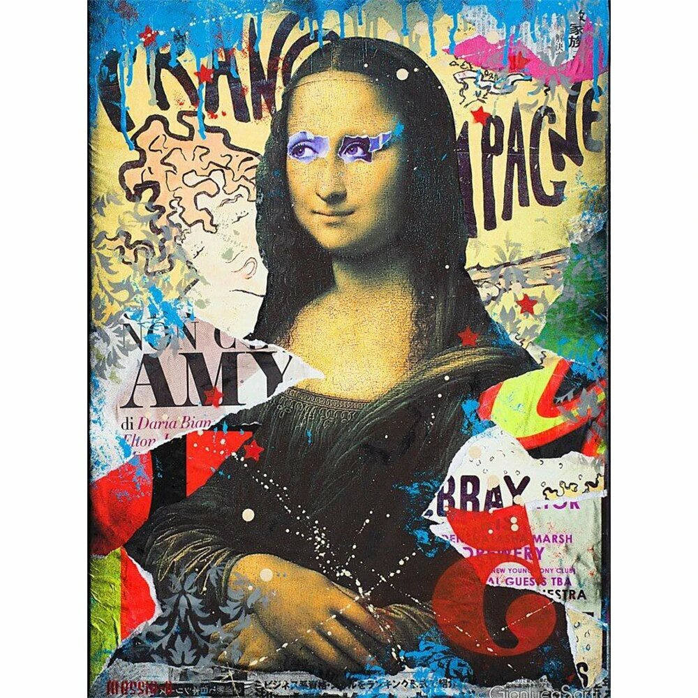 Вышивка крестом "Мона Лиза" 40x50см, 11CT Cotton Thread, Синий, HMA87098