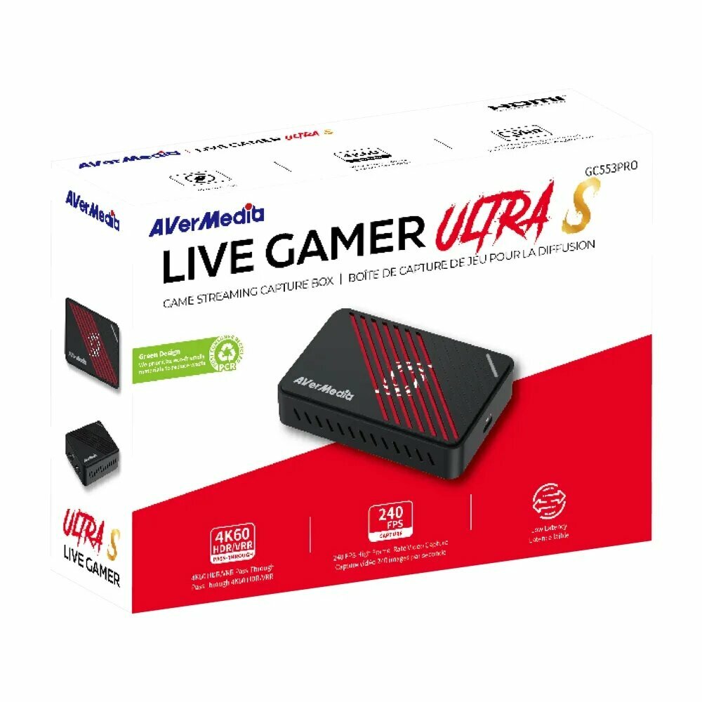 Карта захвата AVerMedia Ultra GC553Pro, специализированное устройство захвата видео высокой четкости 4K для прямой трансляции, черная