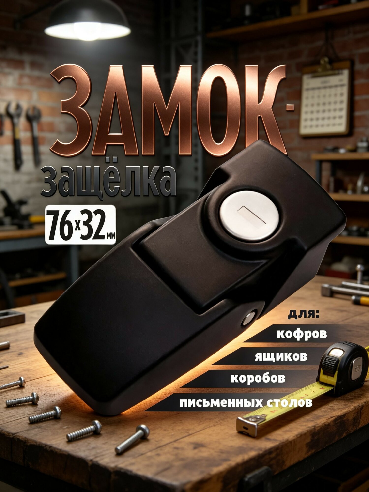 Замок для кофра GKA и Tesseract, с ключом и универсальной защелкой для надёжной фиксации