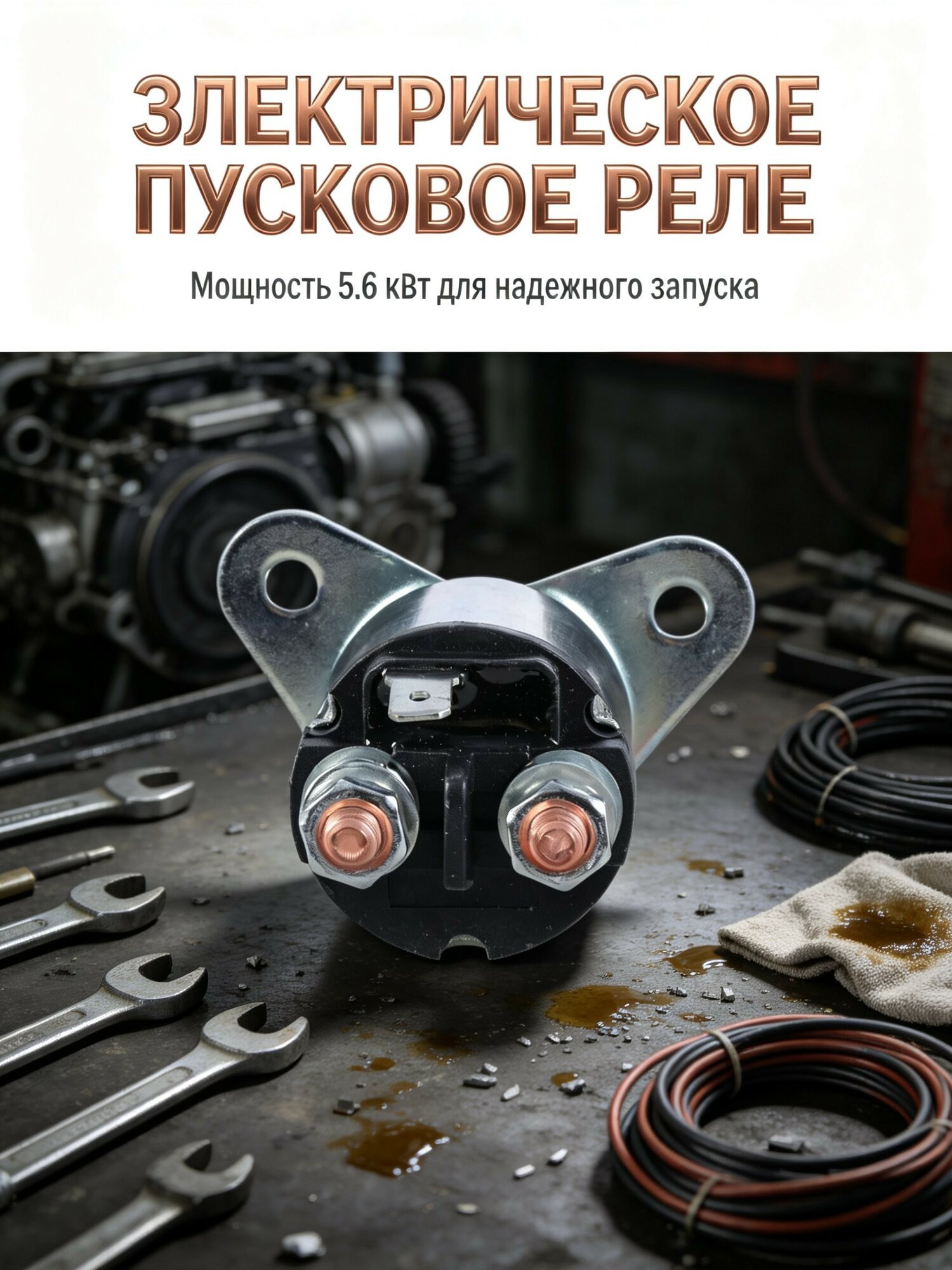 Пусковое реле соленоид для генератора, 2-проводные штекеры и металлический корпус, совместимо с моделями 5 6 кВт
