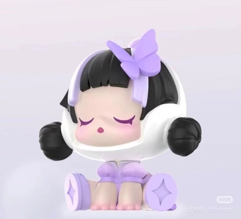 Оригинальная коллекционная фигурка SKULLPANDA Shanghai Limited Edition (версия Butterfly Miss) в позе сидя, милая, в