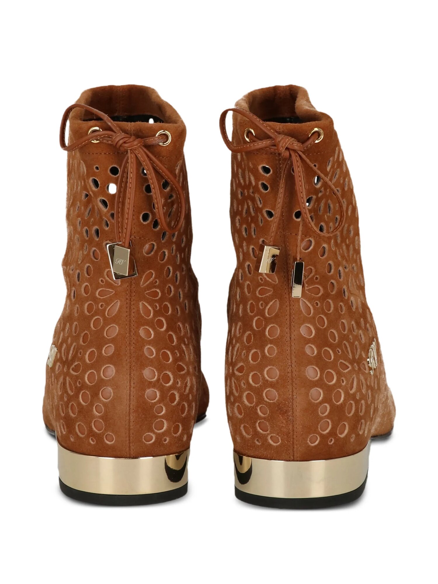 Ботинки Roger Vivier Cut-out leather boots, размер 38, brown — фото 1