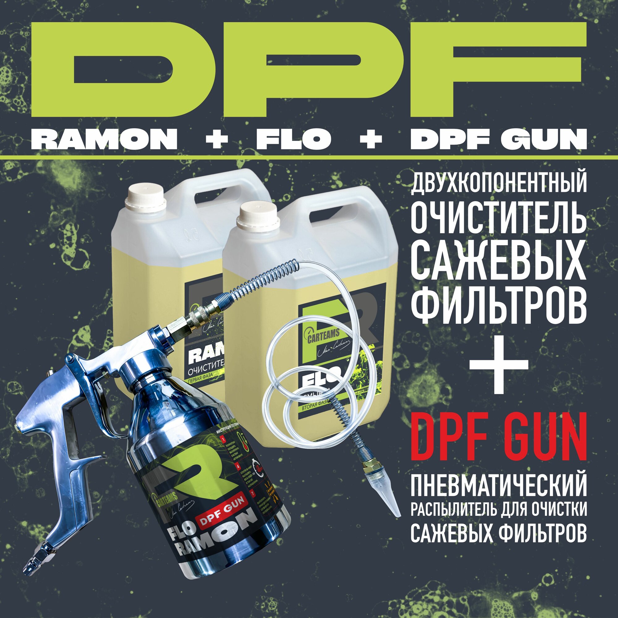 TERMIT FloRamon 10л очиститель сажевого фильтра двухкомпонентный + DPF-GUN распылитель