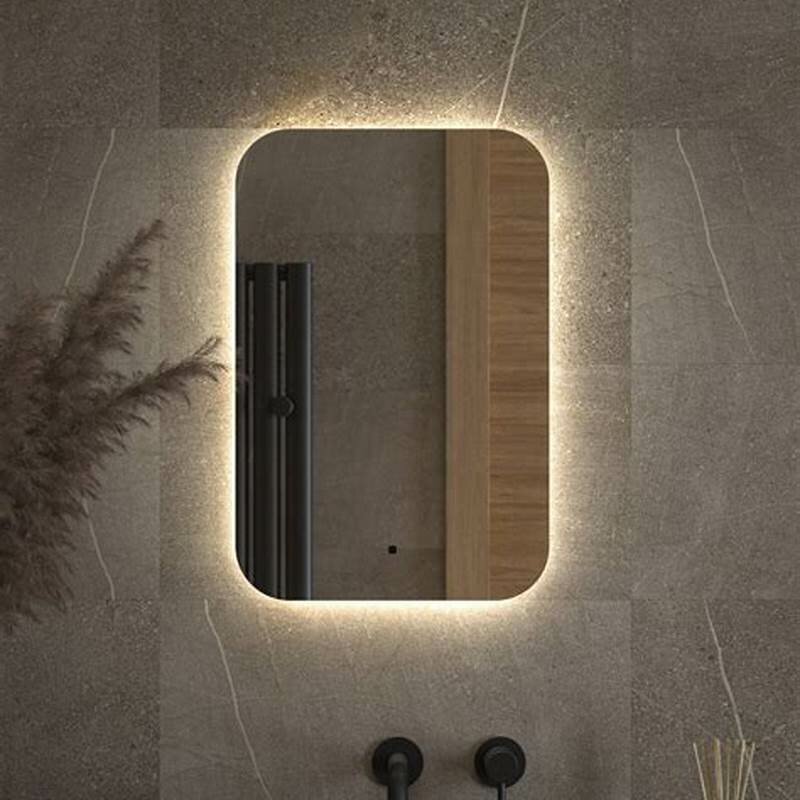 Зеркало Hardy, 600 × 800, подсветка (тёплый свет), с кнопочным выключателем