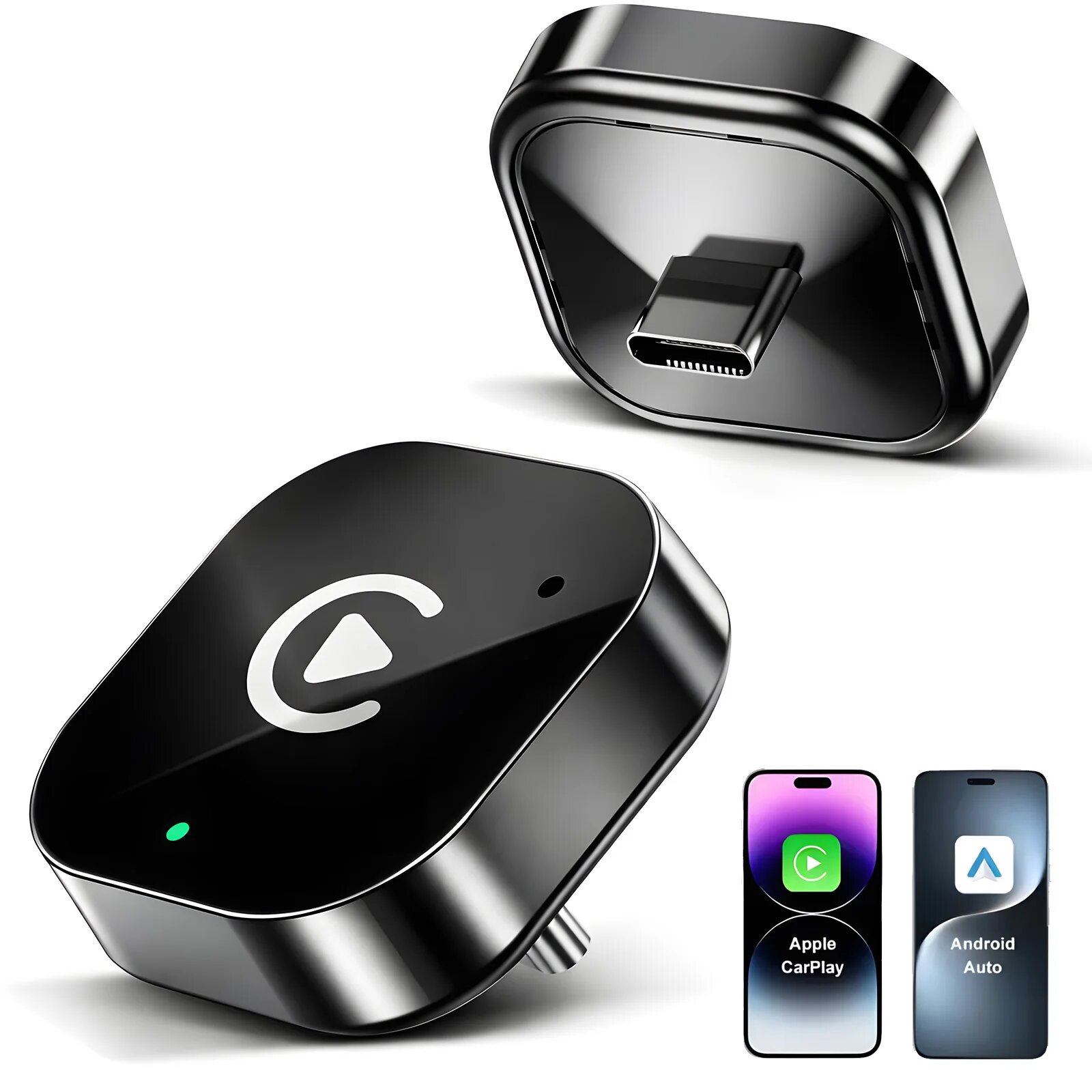 Беспроводной Адаптер CarPlay 2026 Года Выпуска, Plug & Play, С Портом Type-C, Совместимый С Android Auto