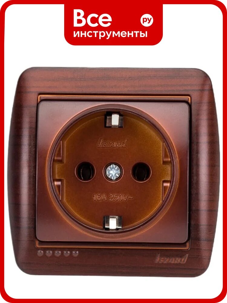 Розетка Lezard DEMET с заземлением, маун 711-0400-122