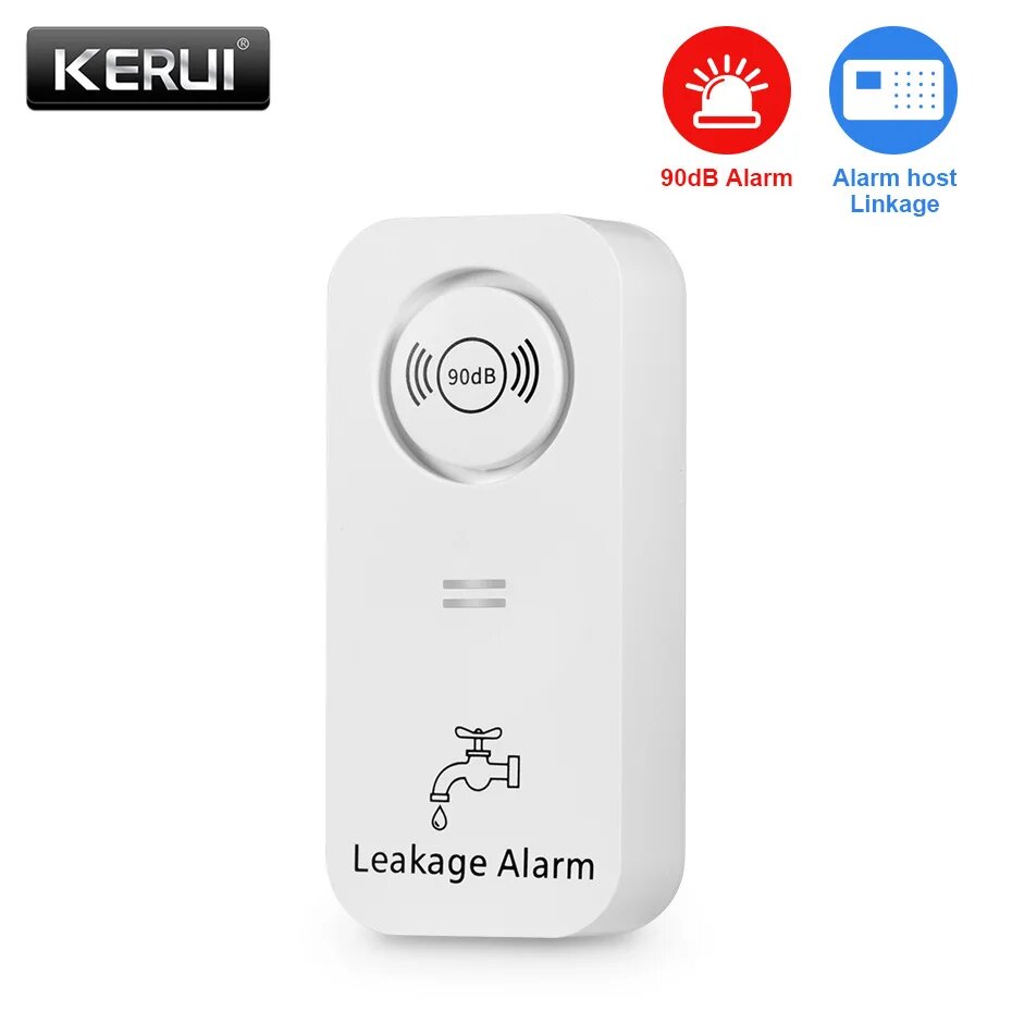 Сигнализатор утечки воды KERUI 90 дБ 1pcs Linkage Sensor