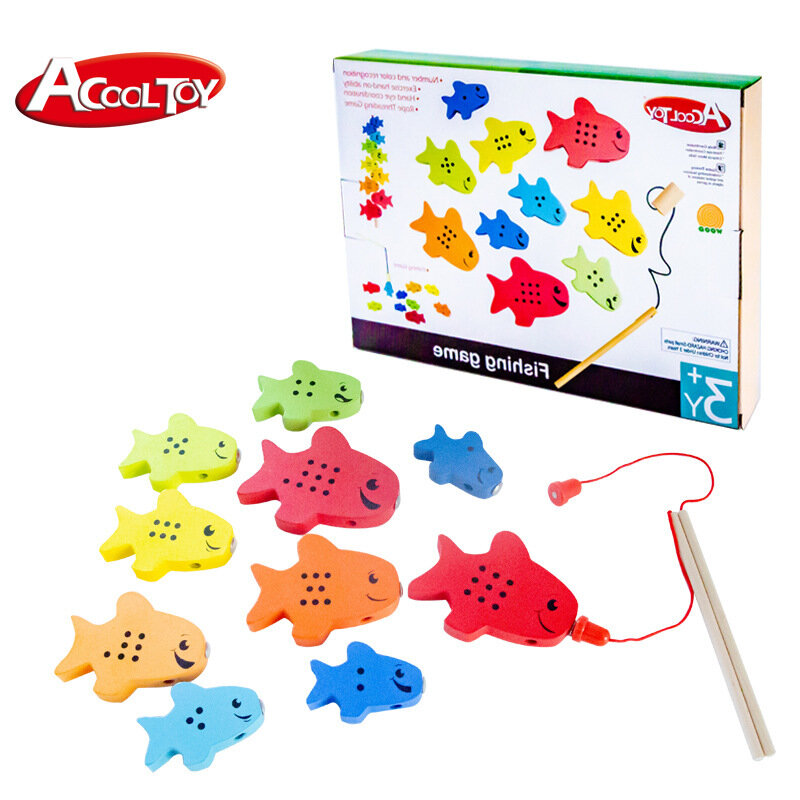 Игра-рыбалка Xinyun Wood Industry, деревянная, магнитная, цифровая, обучающая, для детей и родителей