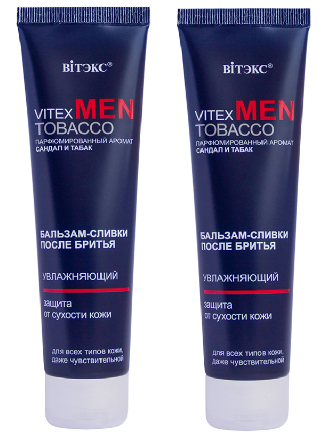 Бальзам-сливки после бритья Vitex Men Tobaccо, для всех типов кожи, 100 мл, 2 шт.