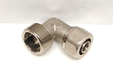 Уголок с переходом на наружную резьбу обжим 16 х 3/4 TIEMME