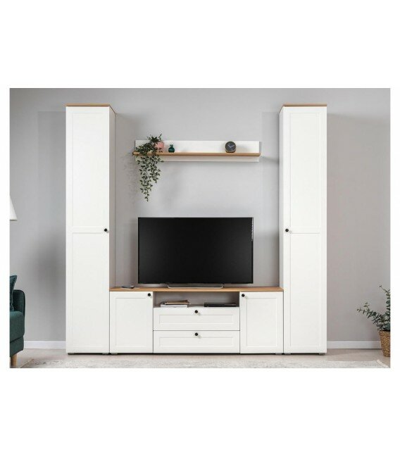 Модульная гостиная Опра белый шагрень / дуб золотой craft комплектация 2 564835