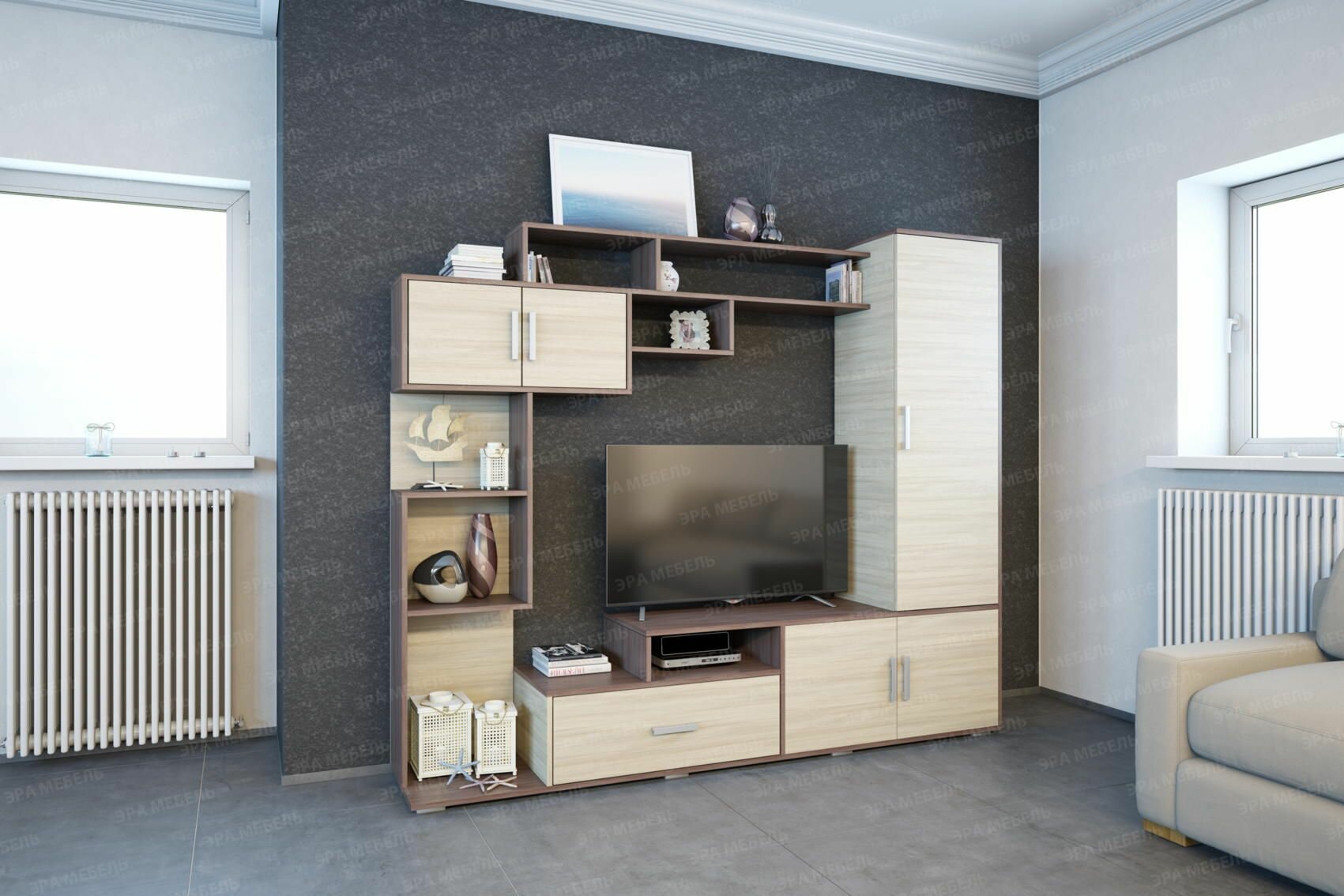 Гостиная Пекин Ясень шимо темный / Светлый