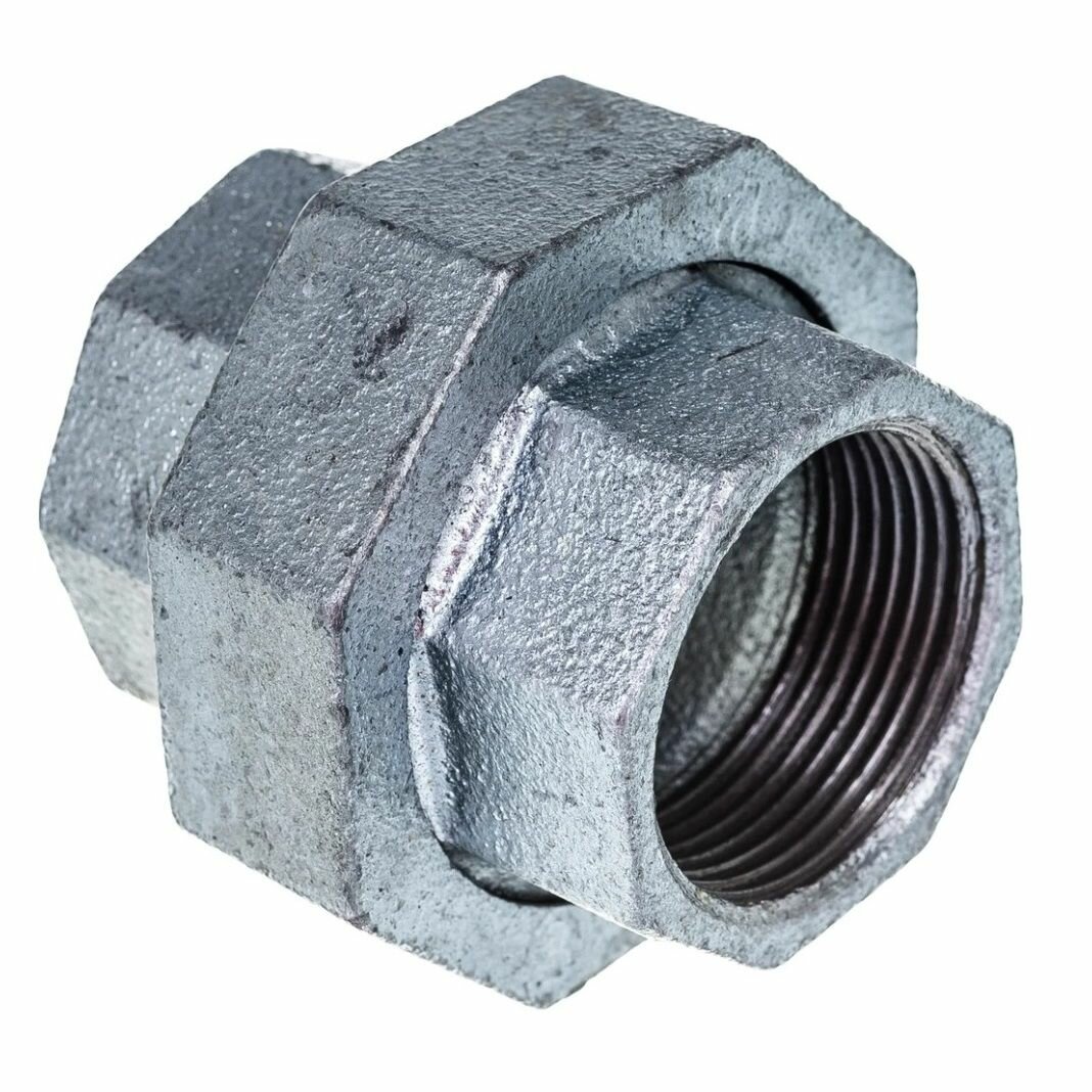 Американка прямая чугунная оцинкованная ВВ 3" Ду80 (d1:85мм, d2:110мм)