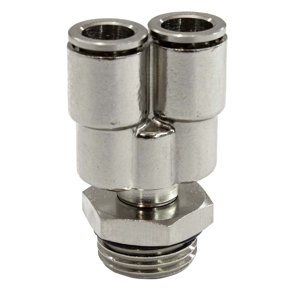 Пневмофитинг цанговый Y-образный Cn-Y1/2M-10 для полиуретановых и рильсановых трубок, Арт. 4843